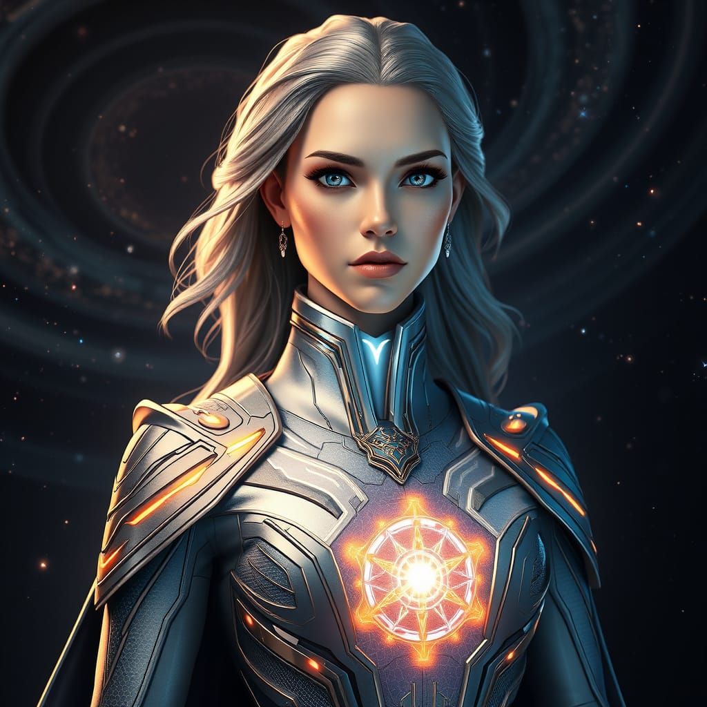 Galactic Commander in Futuristic Regalia, Embodyin... - AI Art