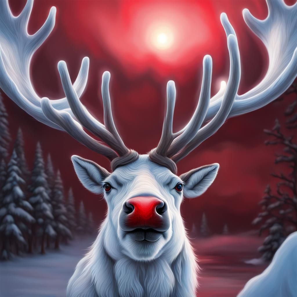 Realistic Rudolph the Red-Nosed Reindeer - AI Generated Artwork ...