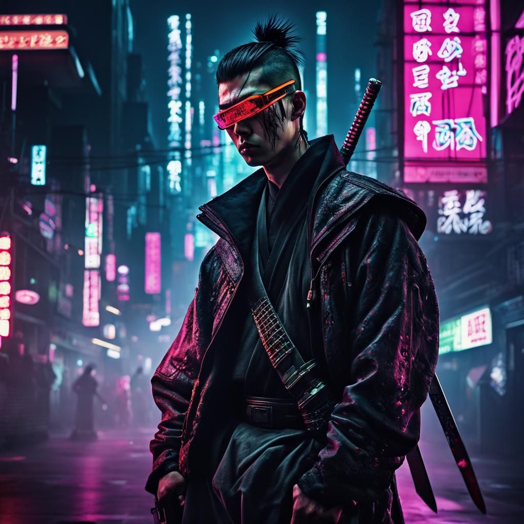 NEO-TOKYO RONIN 9 - AI Generated Artwork - NightCafe Creator