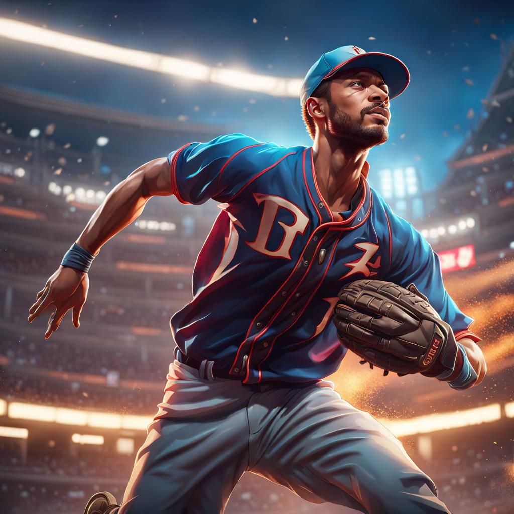 The big baseball game and the concentration is total - AI Generated ...