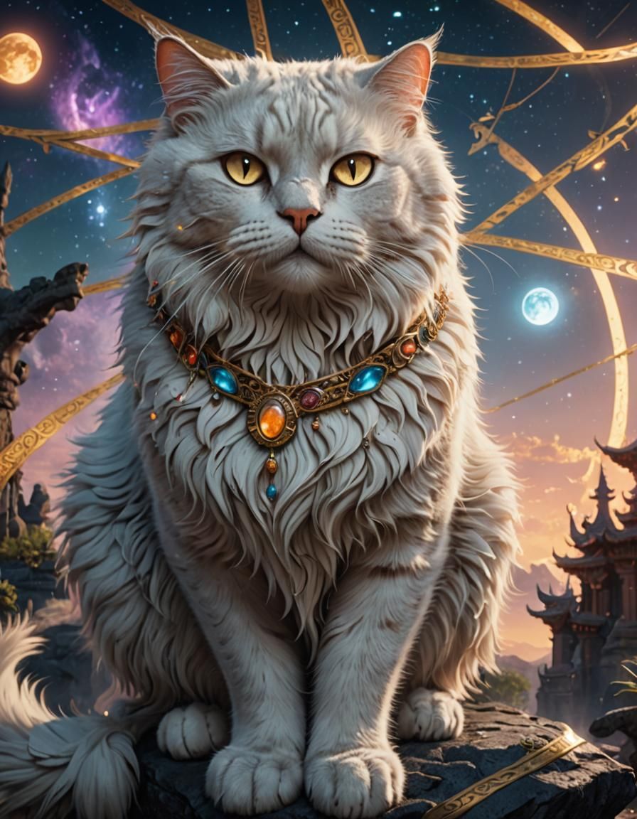 Artemis the Moon Goddess Cat 1 - AI Generated Artwork - NightCafe Creator