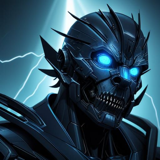 Mech Vampire Blinded by Holy Beam in Hyper-Realist... - AI Art