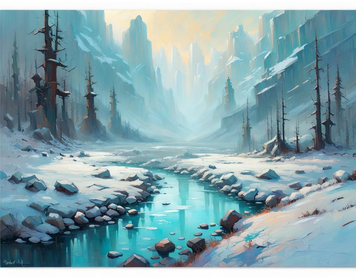 Frozen Valley - AI Generated Artwork - NightCafe Creator