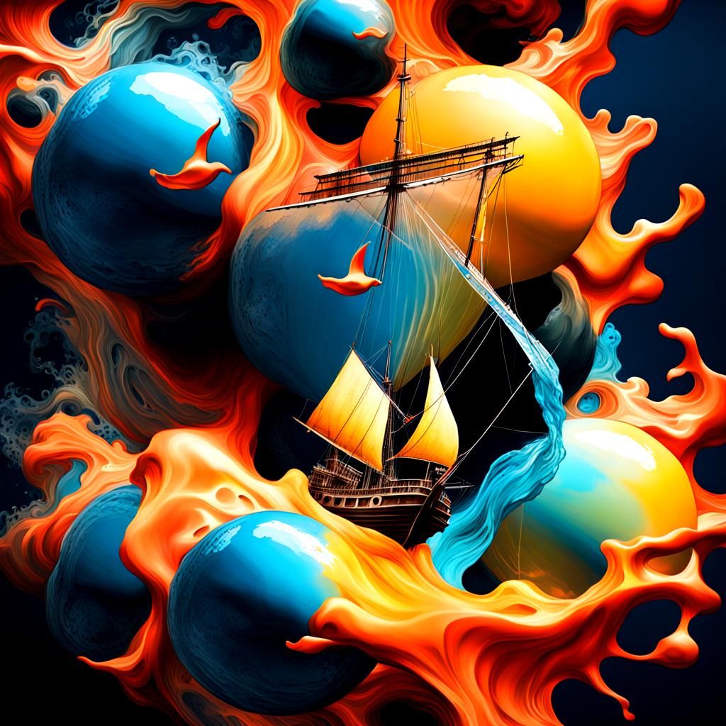 Sailing among parallel universes - AI Generated Artwork - NightCafe Creator