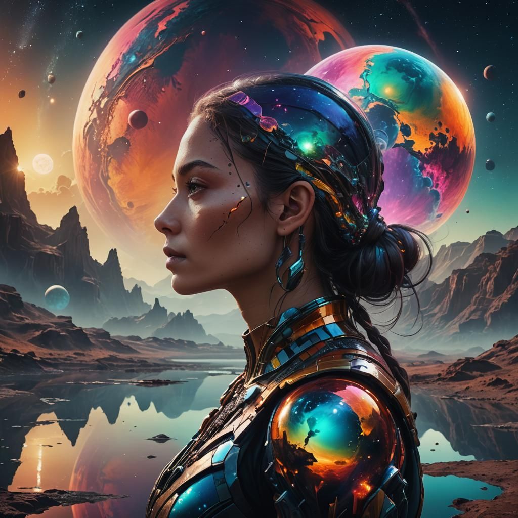 Alien girl - AI Generated Artwork - NightCafe Creator