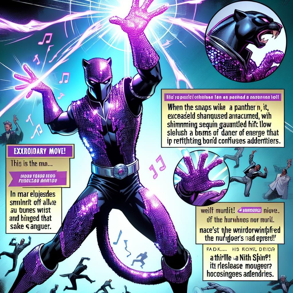 The purple panther power ranger with a sparkling, sequined gauntlet ...