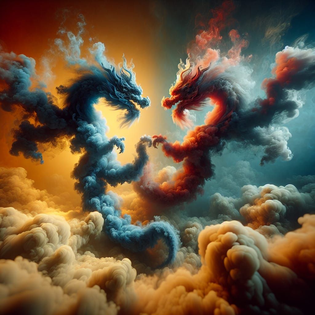 Smoke dragons are within the clouds - AI Generated Artwork - NightCafe ...