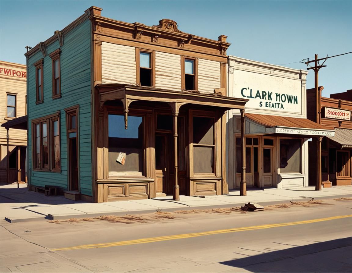 art by Edward Hopper, Gordon Matta-Clark, ghost town main street ...