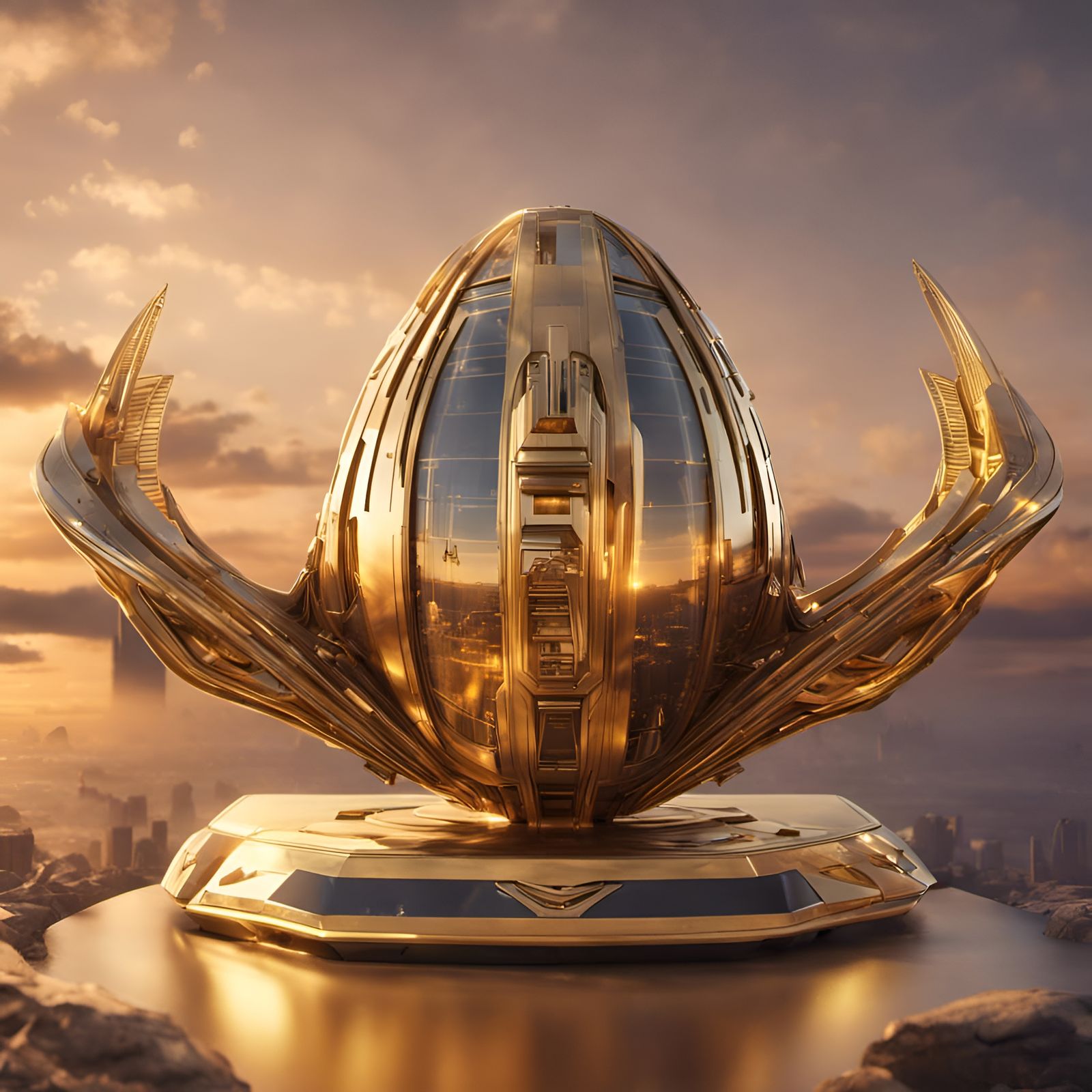 Golden Futuristic Trophy 🏆