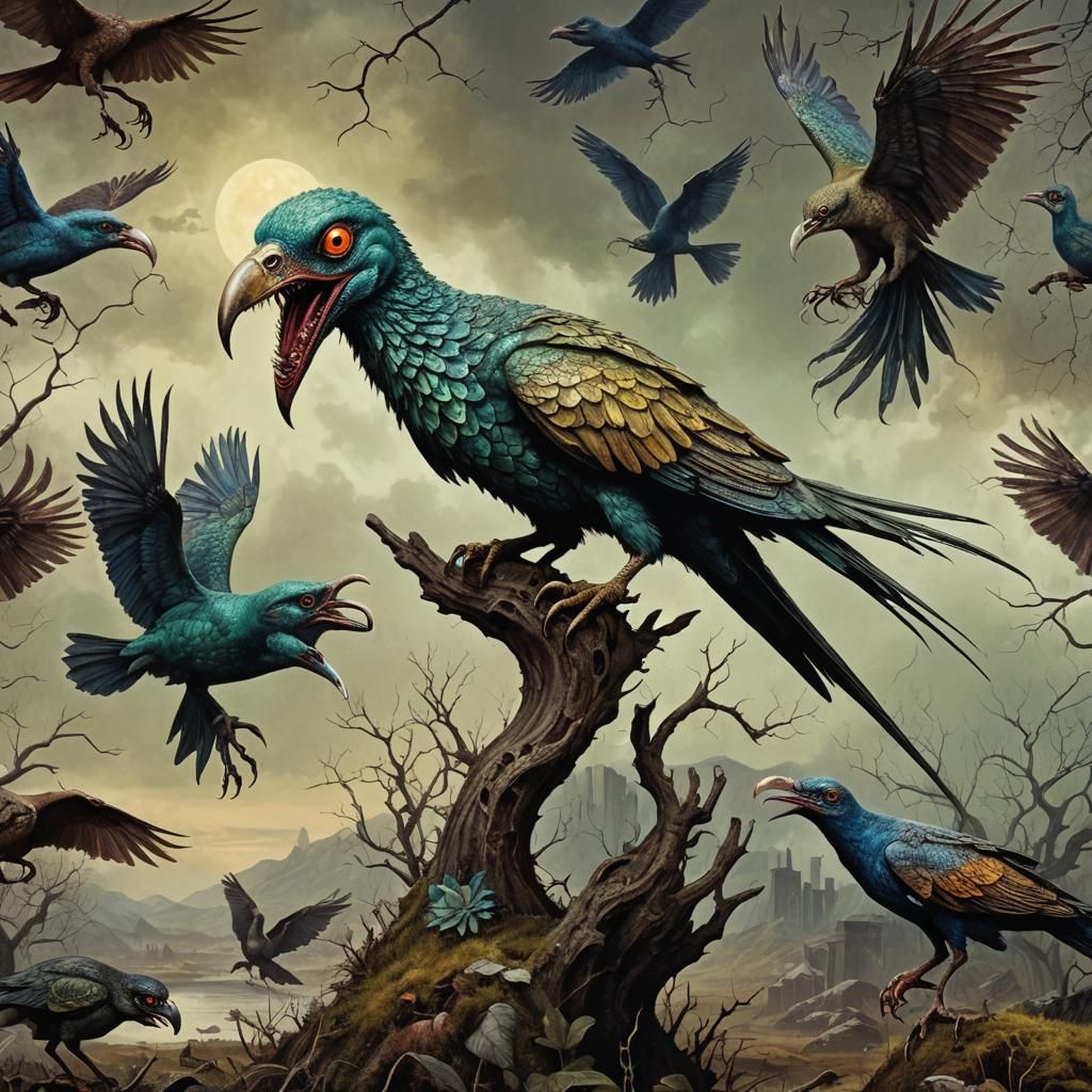 Hell's aviary - AI Generated Artwork - NightCafe Creator