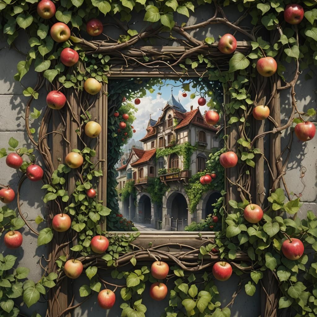 Masterpiece: Orchard Frame - AI Generated Artwork - NightCafe Creator