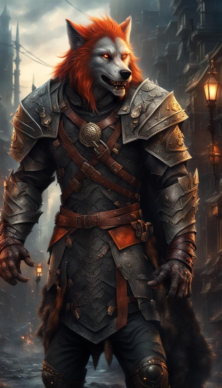 Skoll Moonspell, a Werebeast guardian of the Ancient Forest Shrine - AI ...