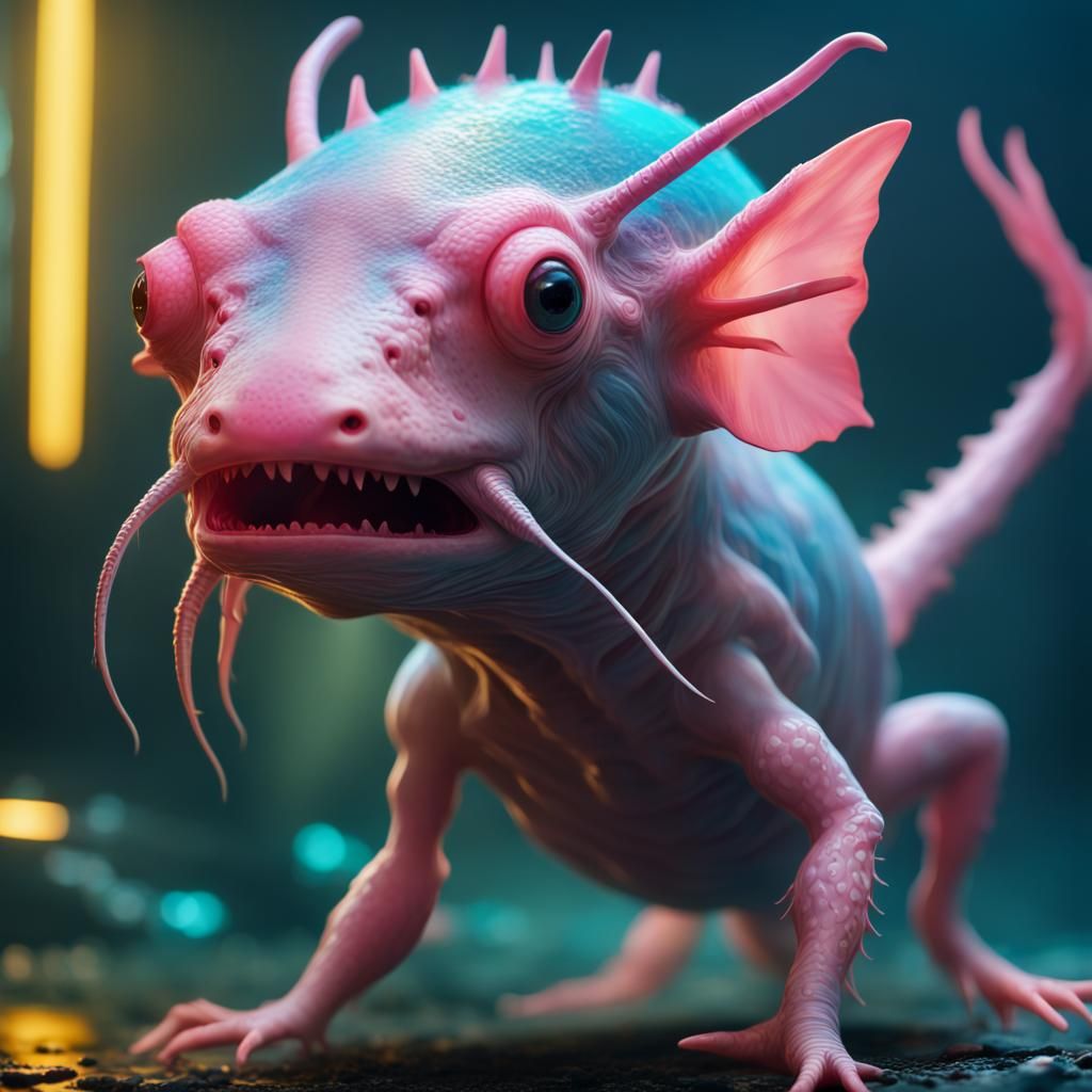Bipedal Extraterrestrial Axolotl Humanoid From The Future - AI ...