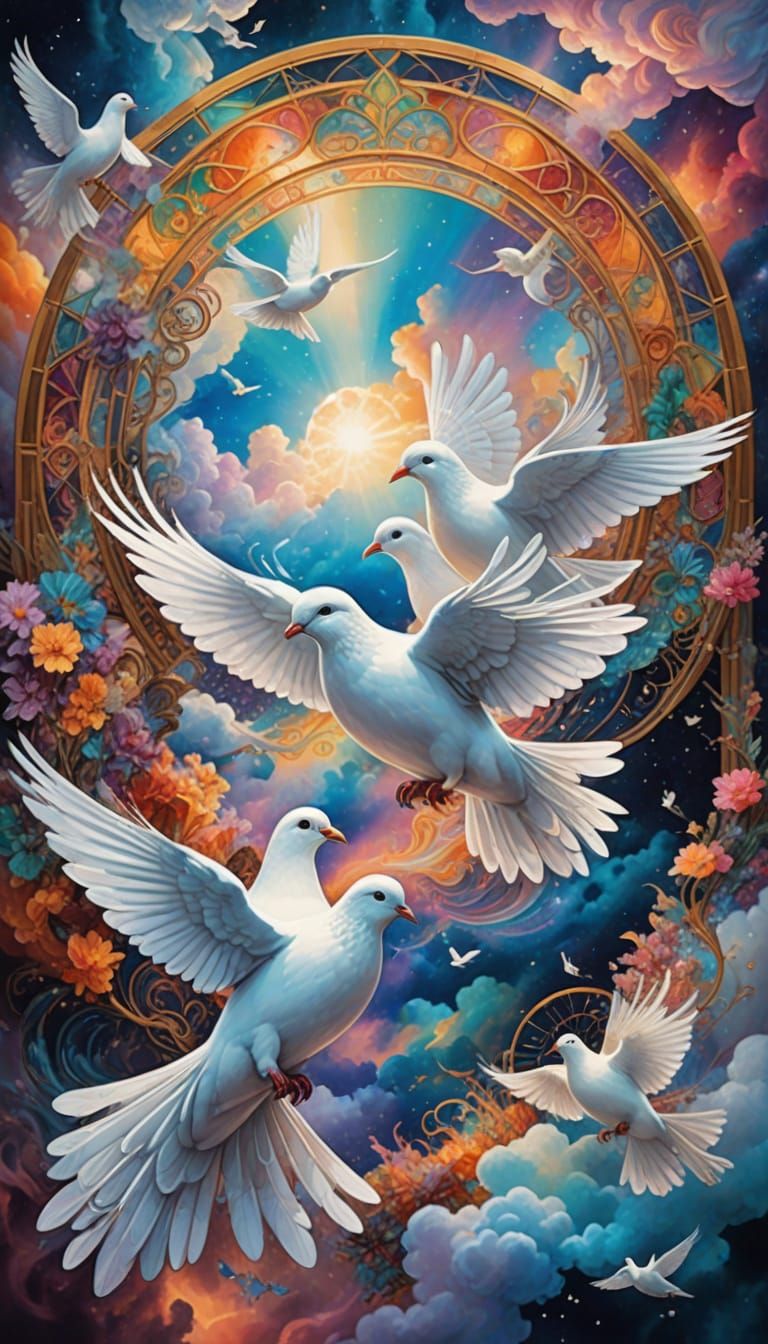 Double Exposure conceptional art collage Josephine Wall WLOP Alphonso ...