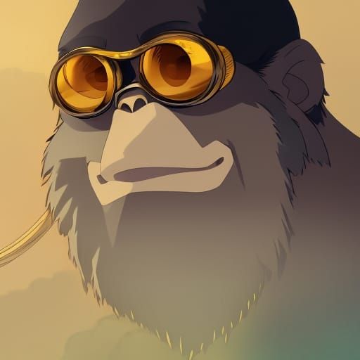 A gangstar king kong with sunglasses Studio Ghibli, Anime Key Visual ...