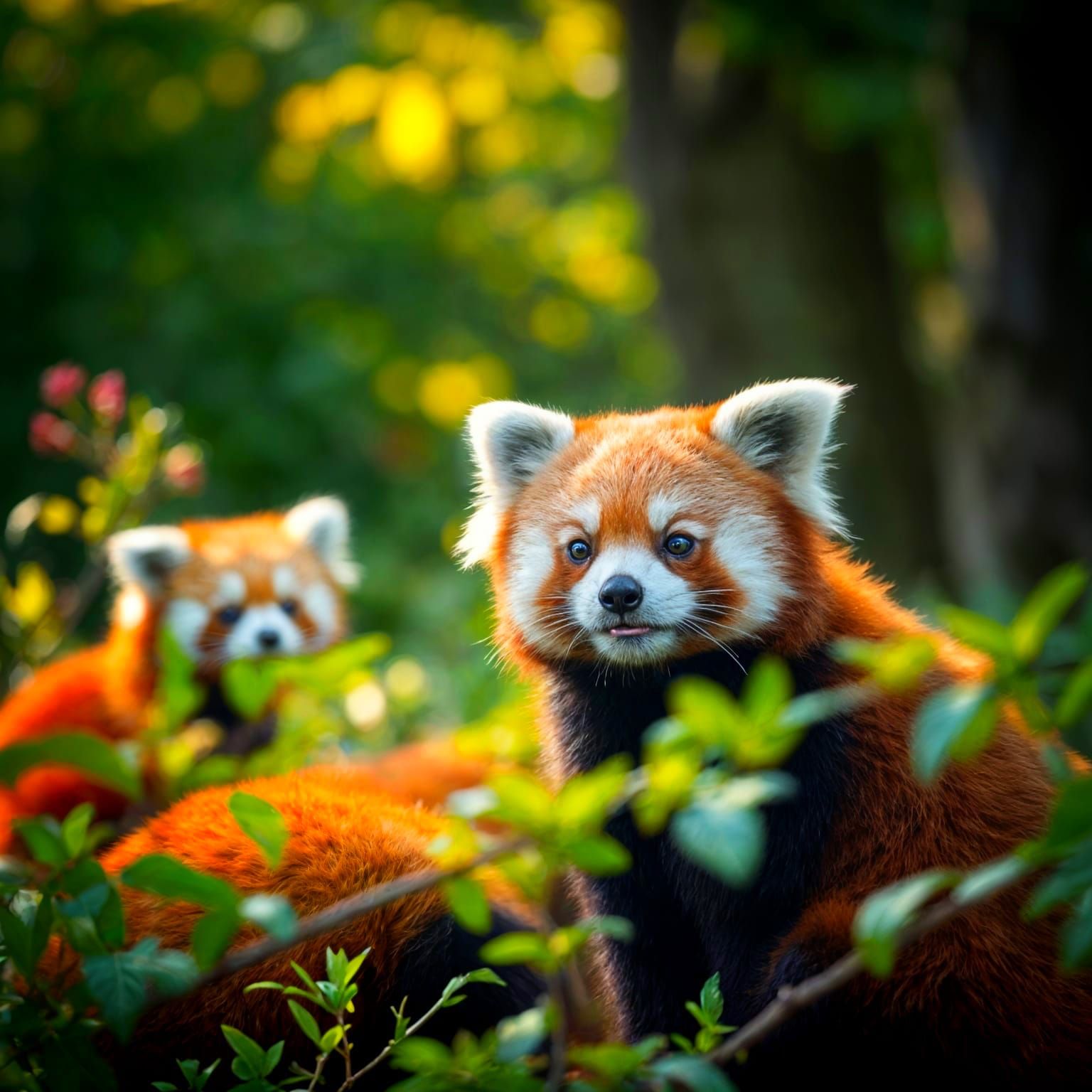 Red Pandas - Red Pandas in Serene Natural Habitat