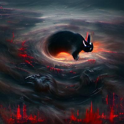 Apocalyptic black hole rabbit : r/nightcafe