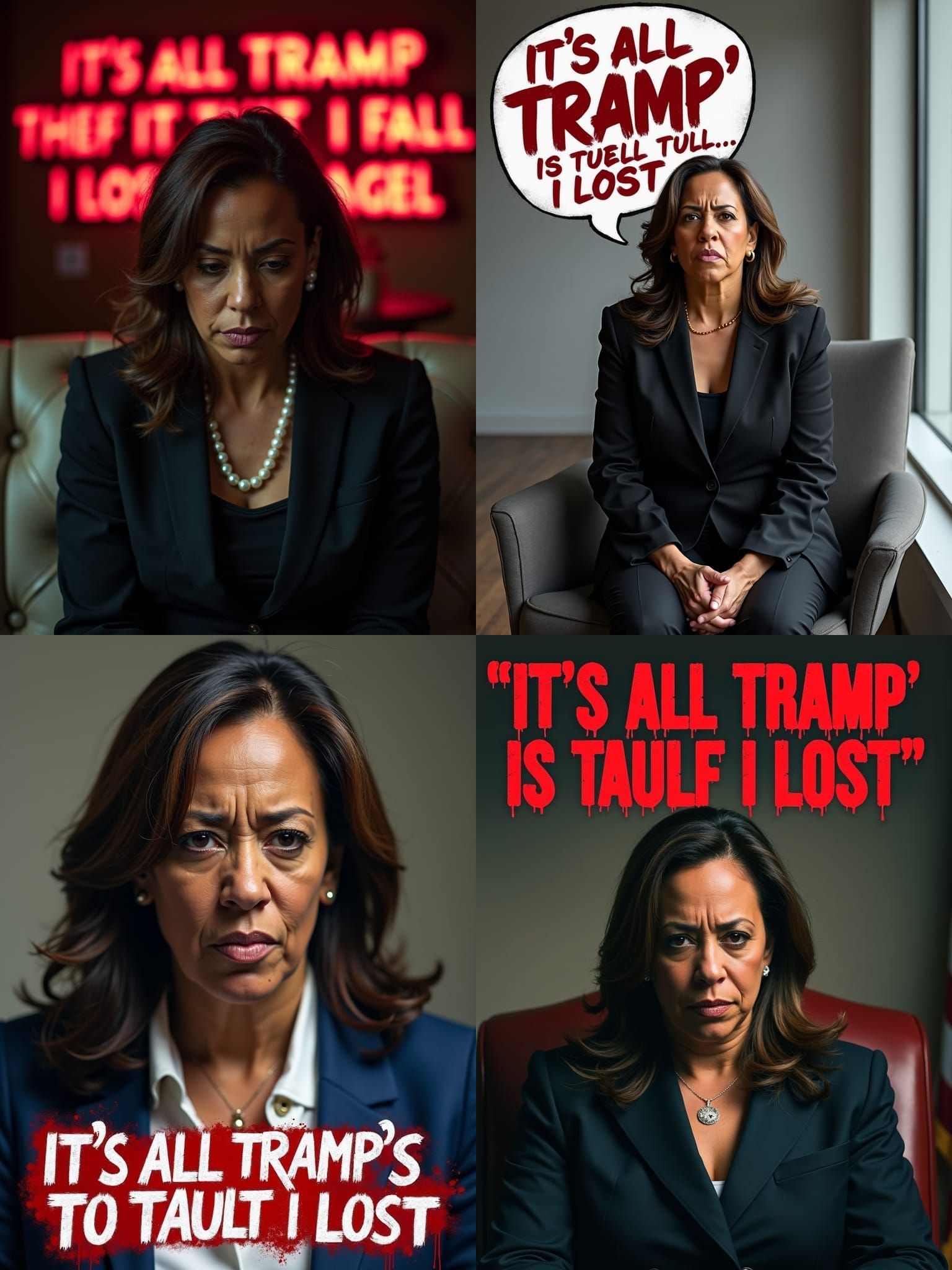 A photorealistic image of Kamala Harris as a portrait with the exact ...