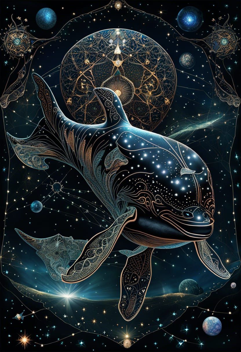 Portrait of a celestial orca with sparkles and diamonds : insanely ...