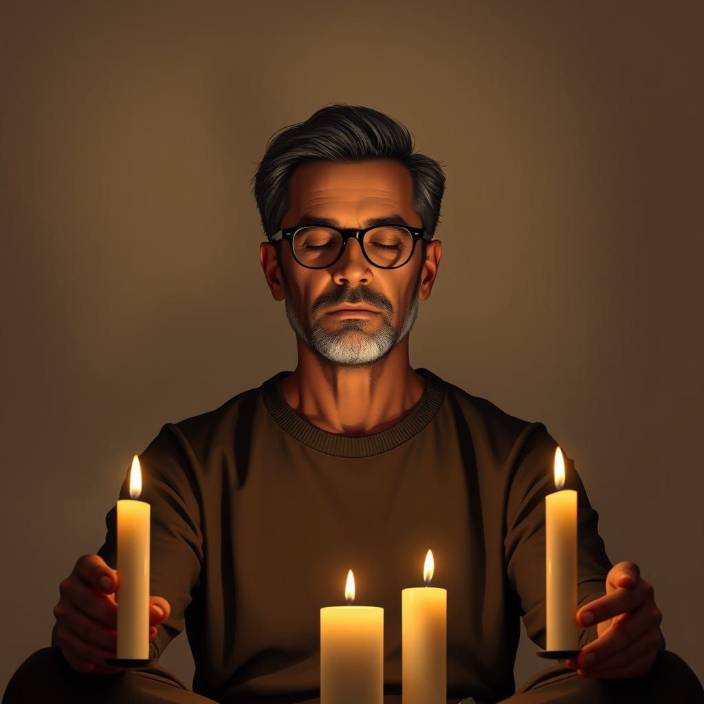 Western Man in Meditative State, Rendered in 8k Re... - AI Art