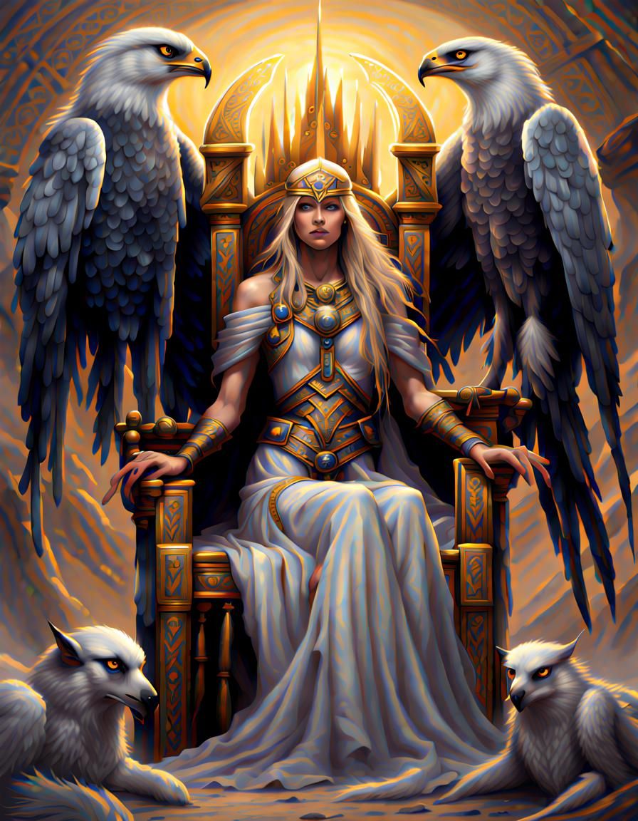 Freya Weeps Upon Her Golden Throne.... - AI Generated Artwork ...