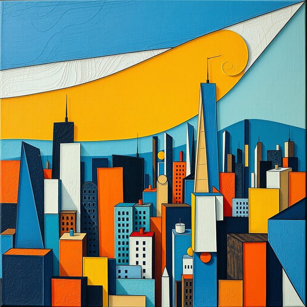 Cubist. Minimalist. Abstract. Naive. Cubist Cityscape. Palette Knife ...