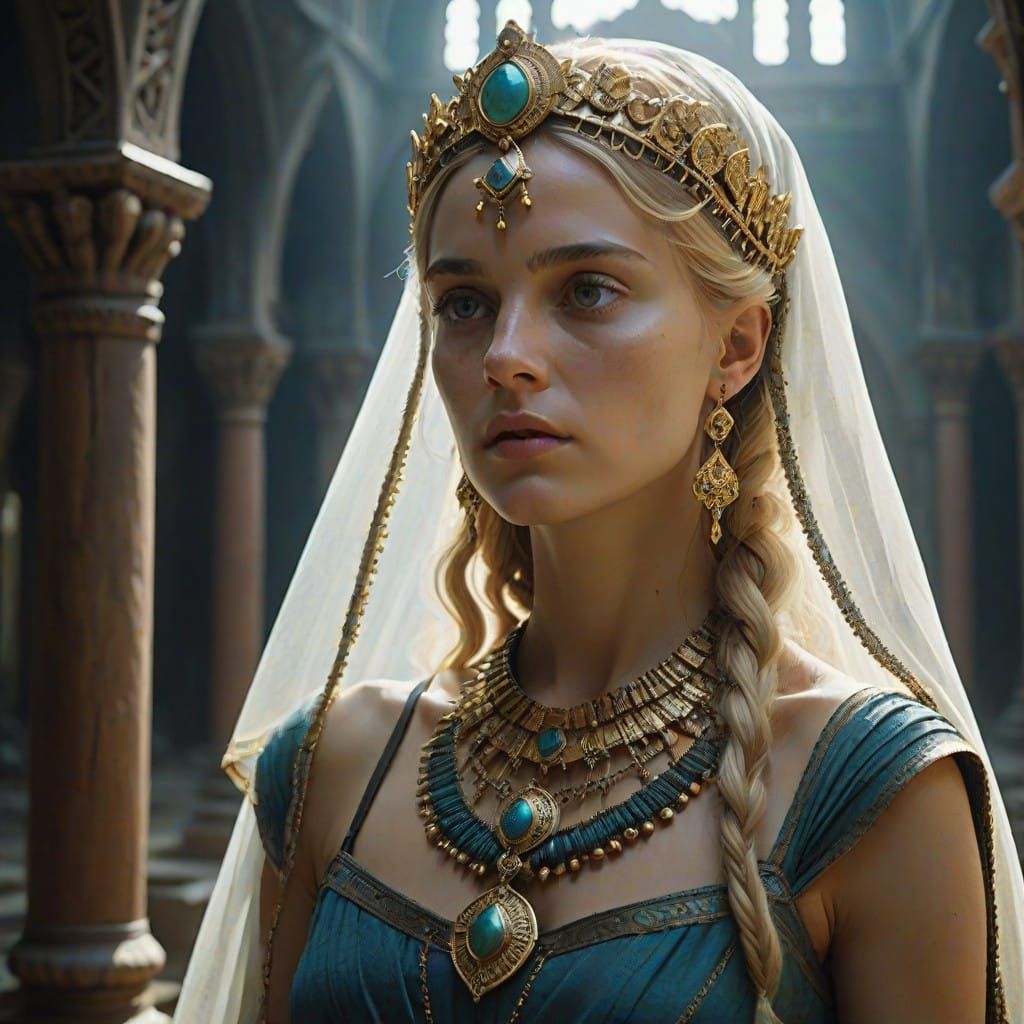 Visigothic Princess in Regal Elegance - AI Art