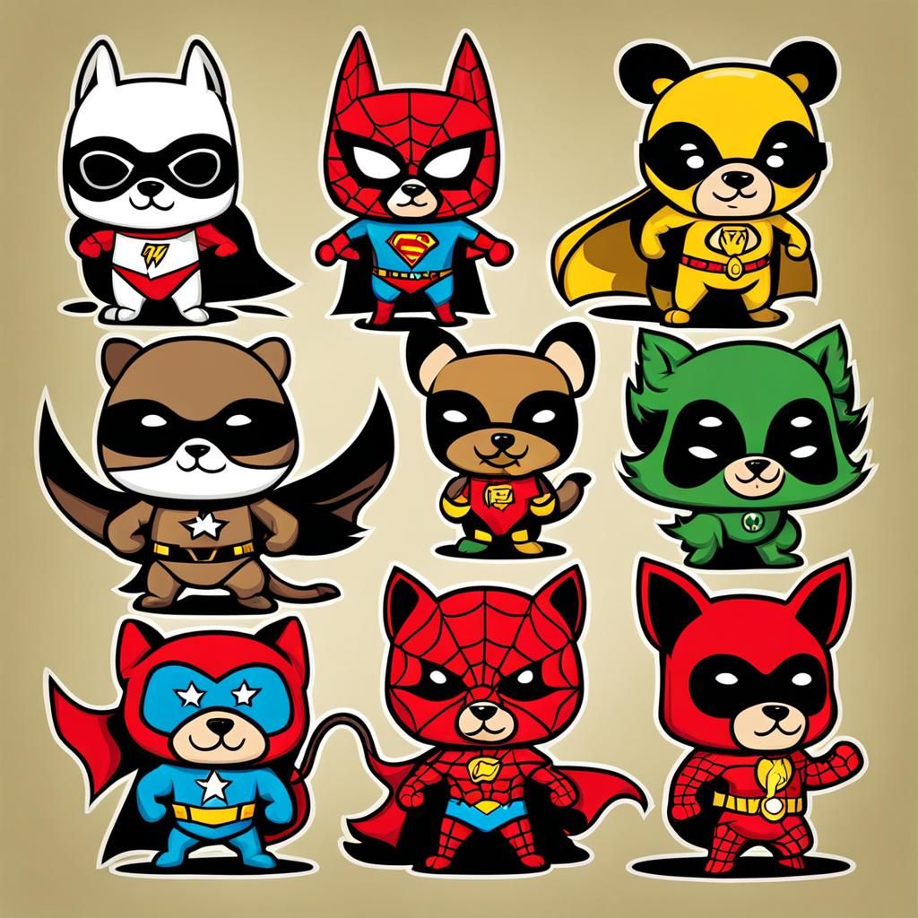 DCには投稿してない#626 Animal superheroes.chibi - AI Generated Artwork ...