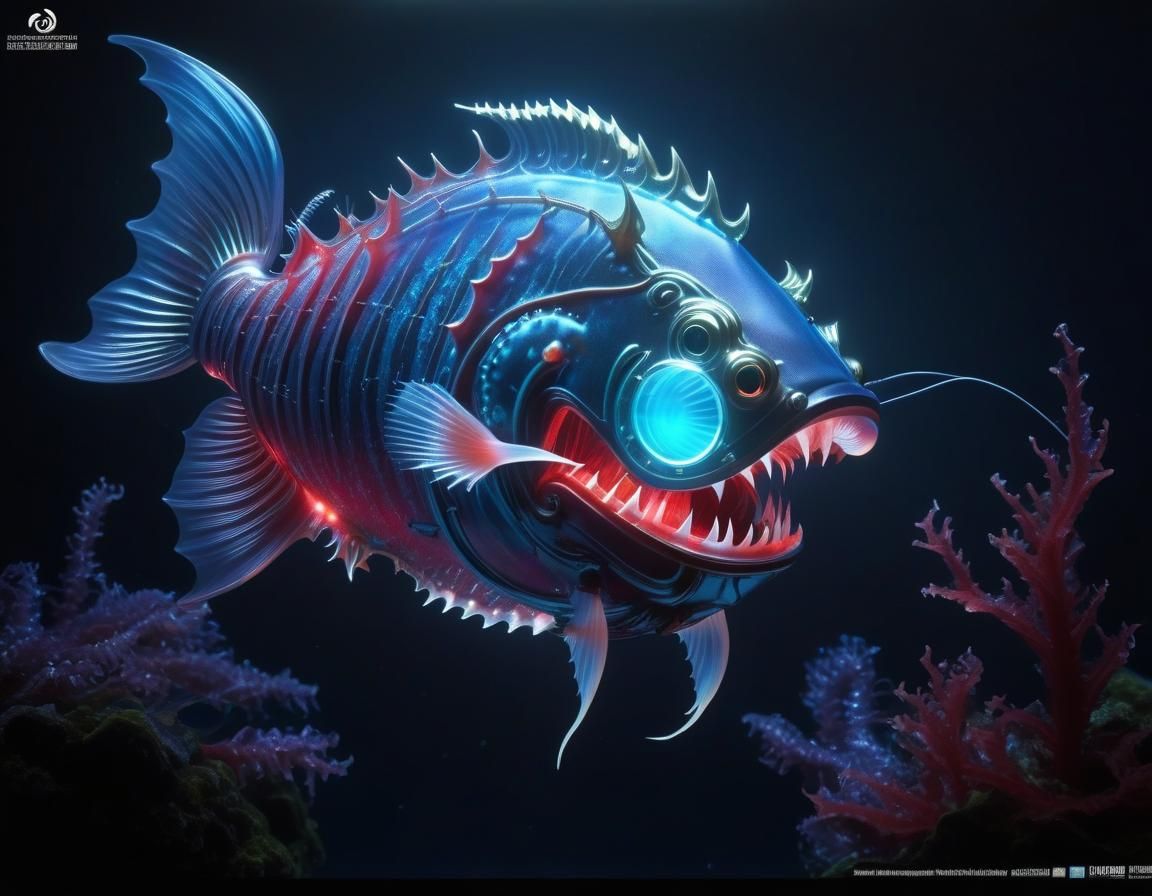 Bioluminescent Angler Fish - AI Generated Artwork - NightCafe Creator