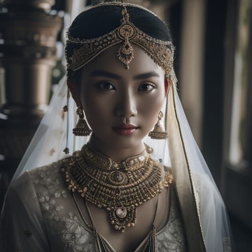 Portrait of a young bride from Bali - AI Generated Artwork - NightCafe ...
