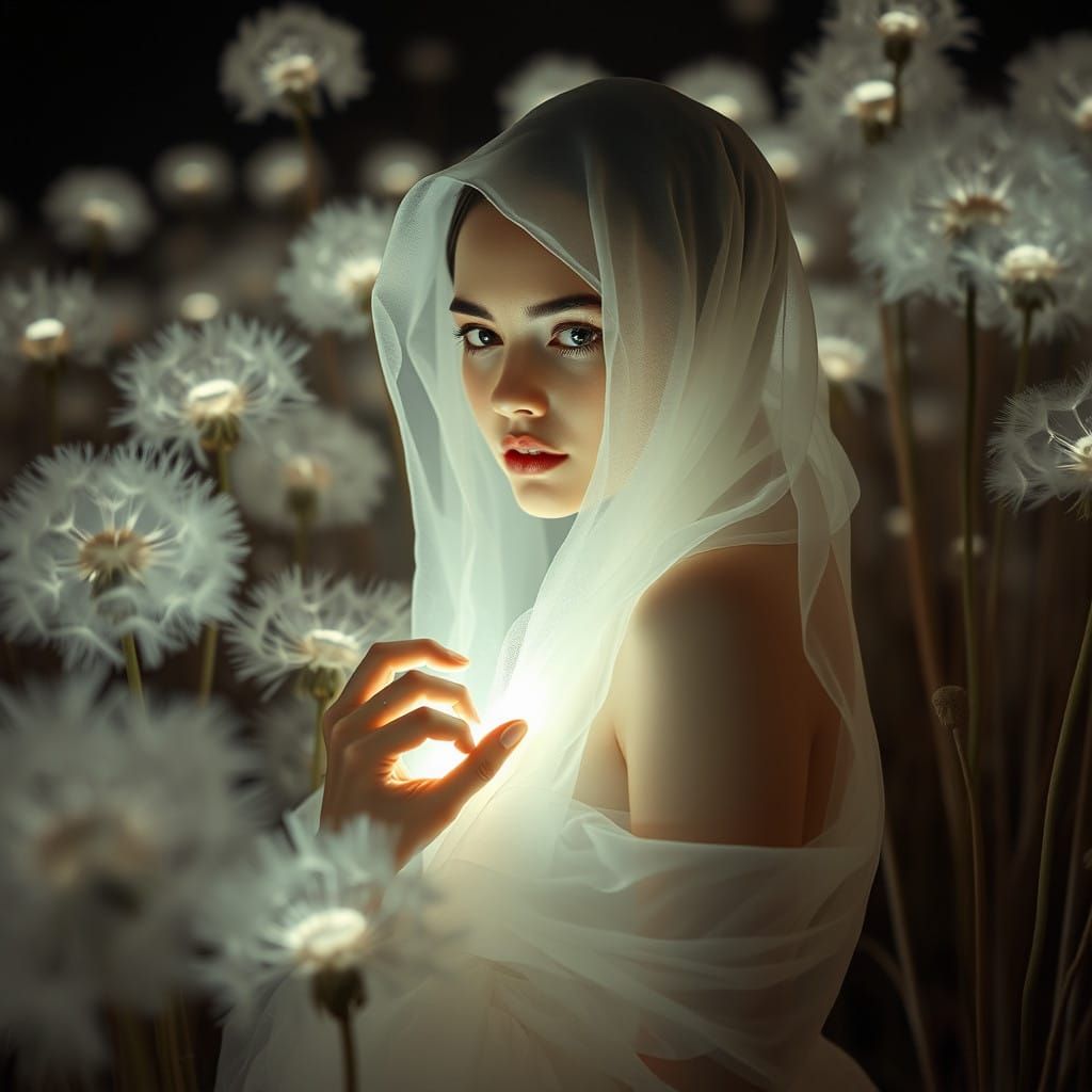 Ghostly woman , beautiful, infrared photography ,clothed in light and ...