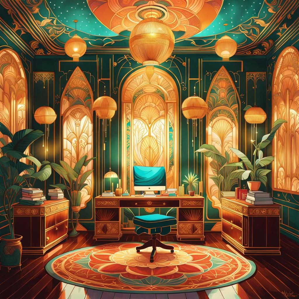 Modern Art deco study- Daily challenge #445 - NightCafe Creator