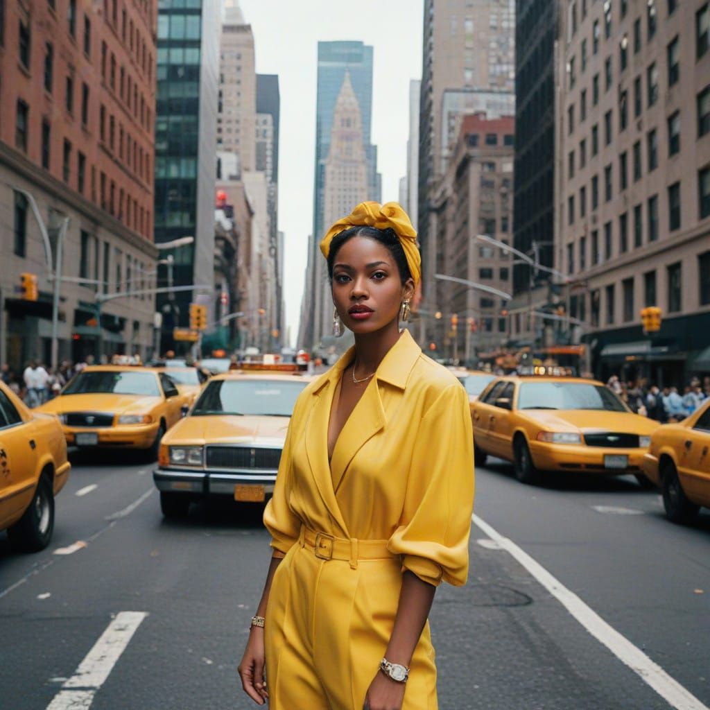 90s City Goddess in New York Fashion - AI Art