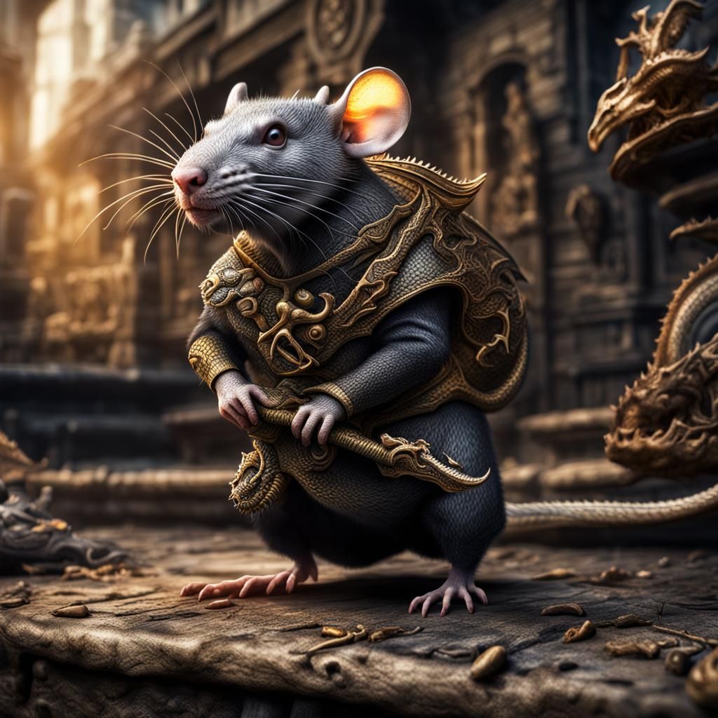 A rat crossed with a dragon - AI Generated Artwork - NightCafe Creator