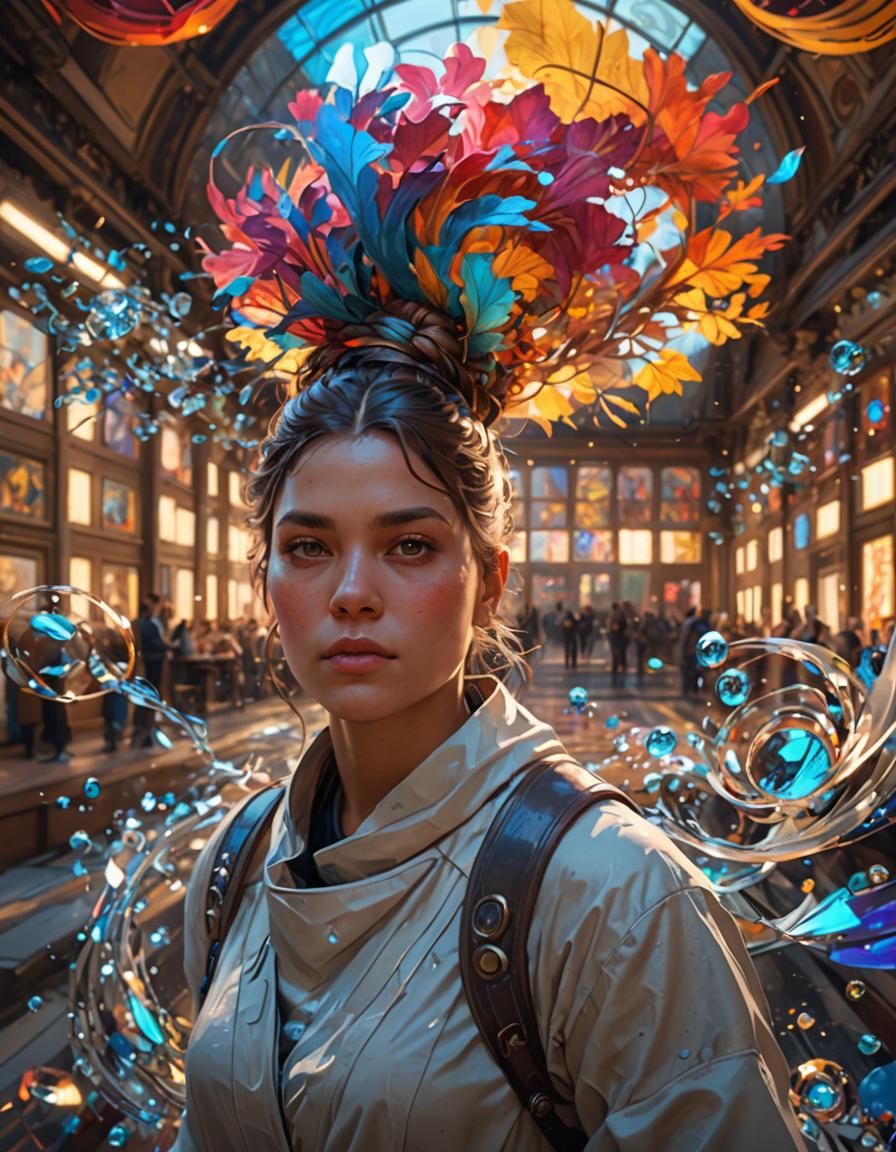 art photo - Hyperdetailed Concept Art Portrait in Triadic Co...