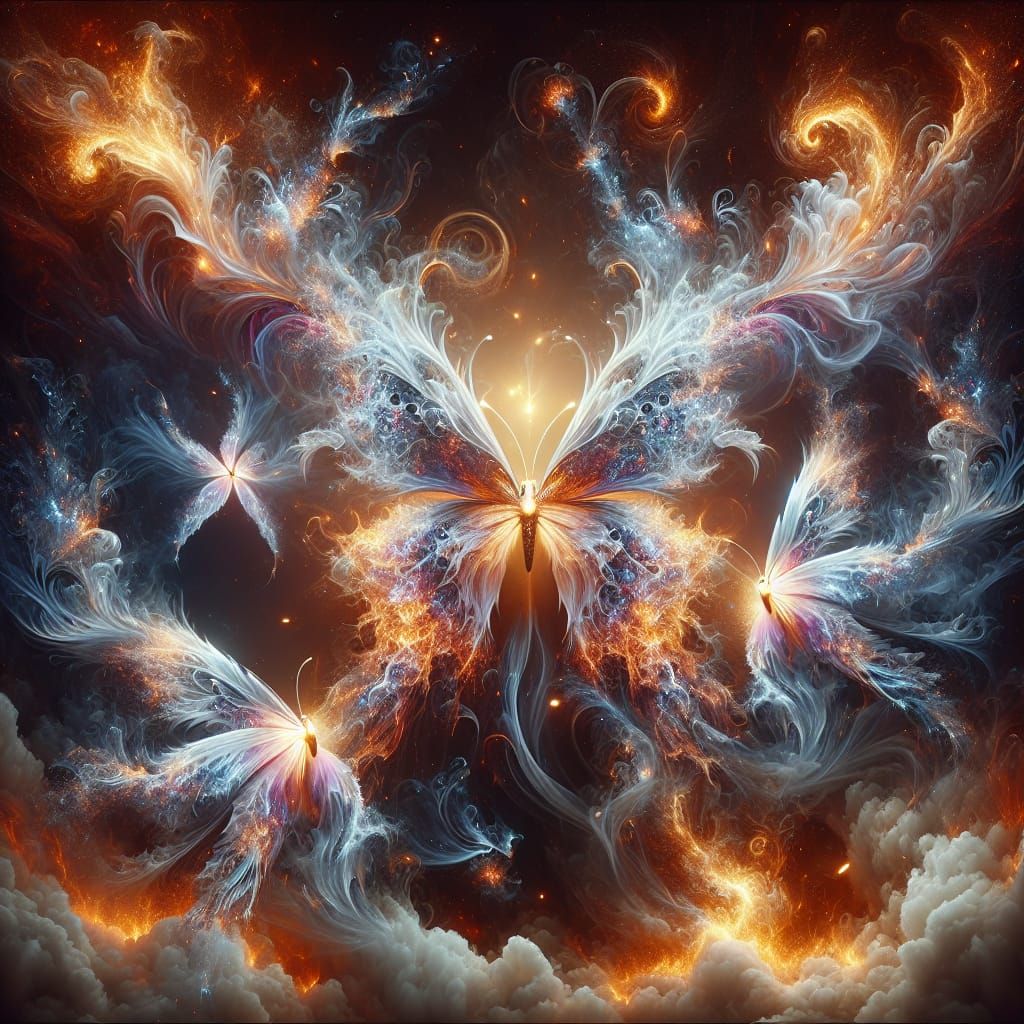 beautiful ethereal butterflies with wings reminiscent of twisting fiery ...