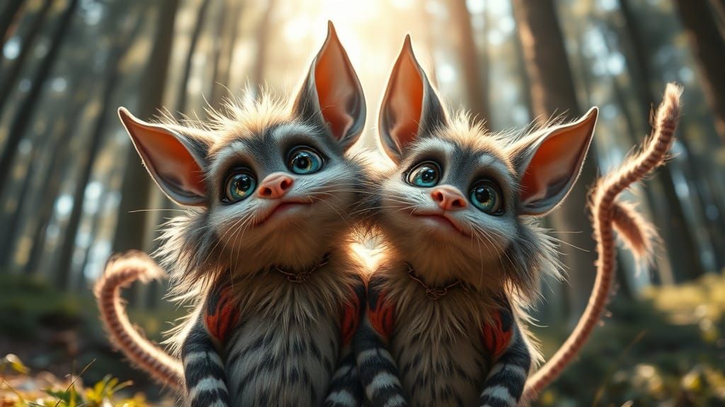 Ethereal Forest Dwarves Pose in Sunlit Wonderland - AI Art