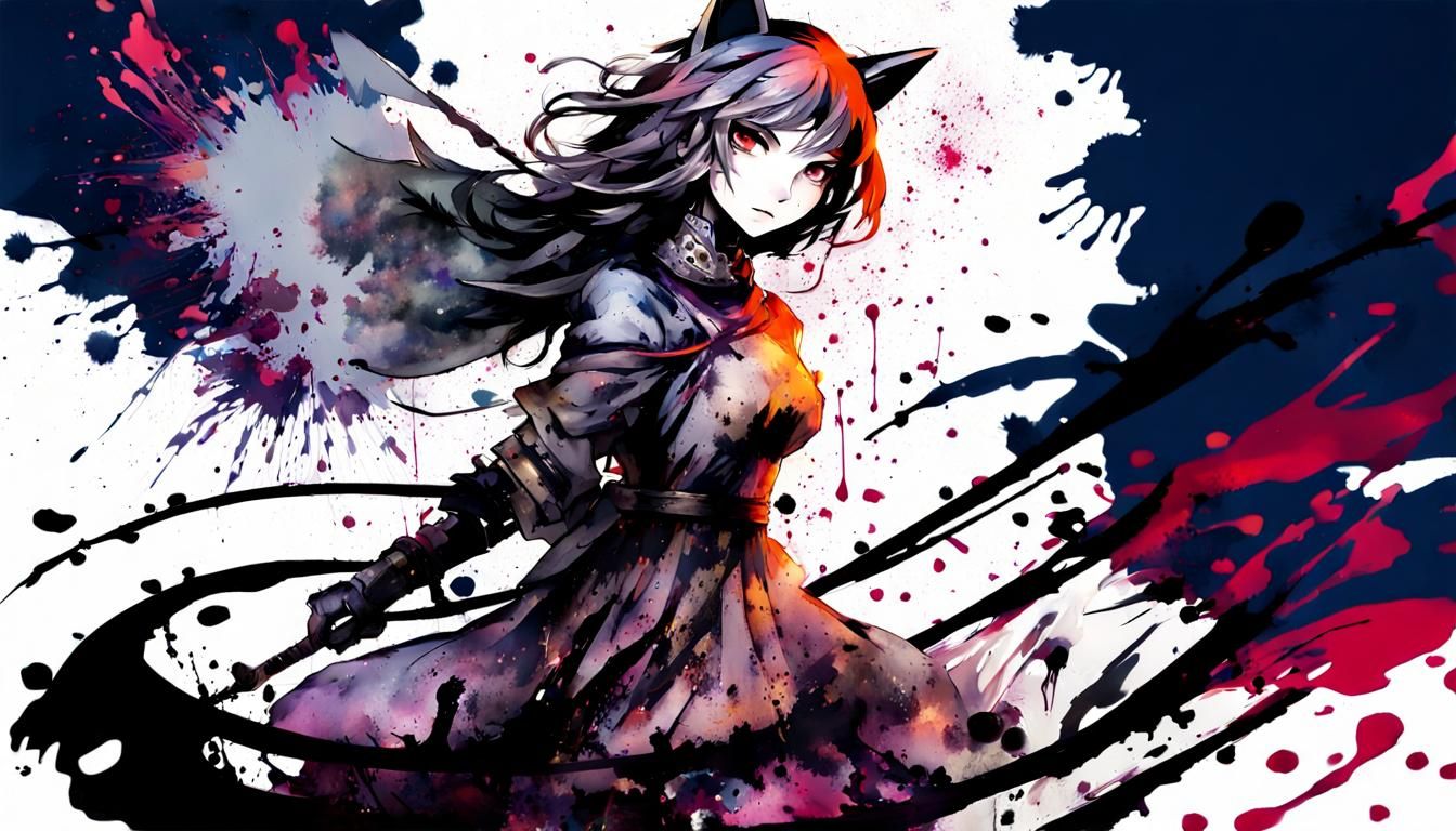 Ink Splat Warrior - AI Generated Artwork - NightCafe Creator