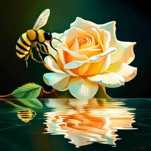 Bee Love Rose - AI Generated Artwork - NightCafe Creator