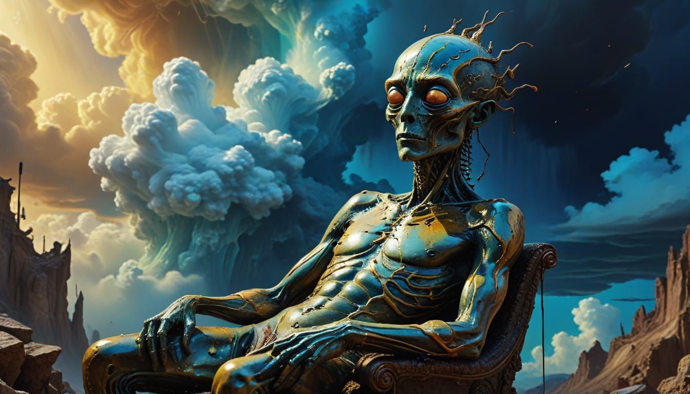 alien-tribe: the Gilkiki - Surrealism in Oil on Canvas: Elon...