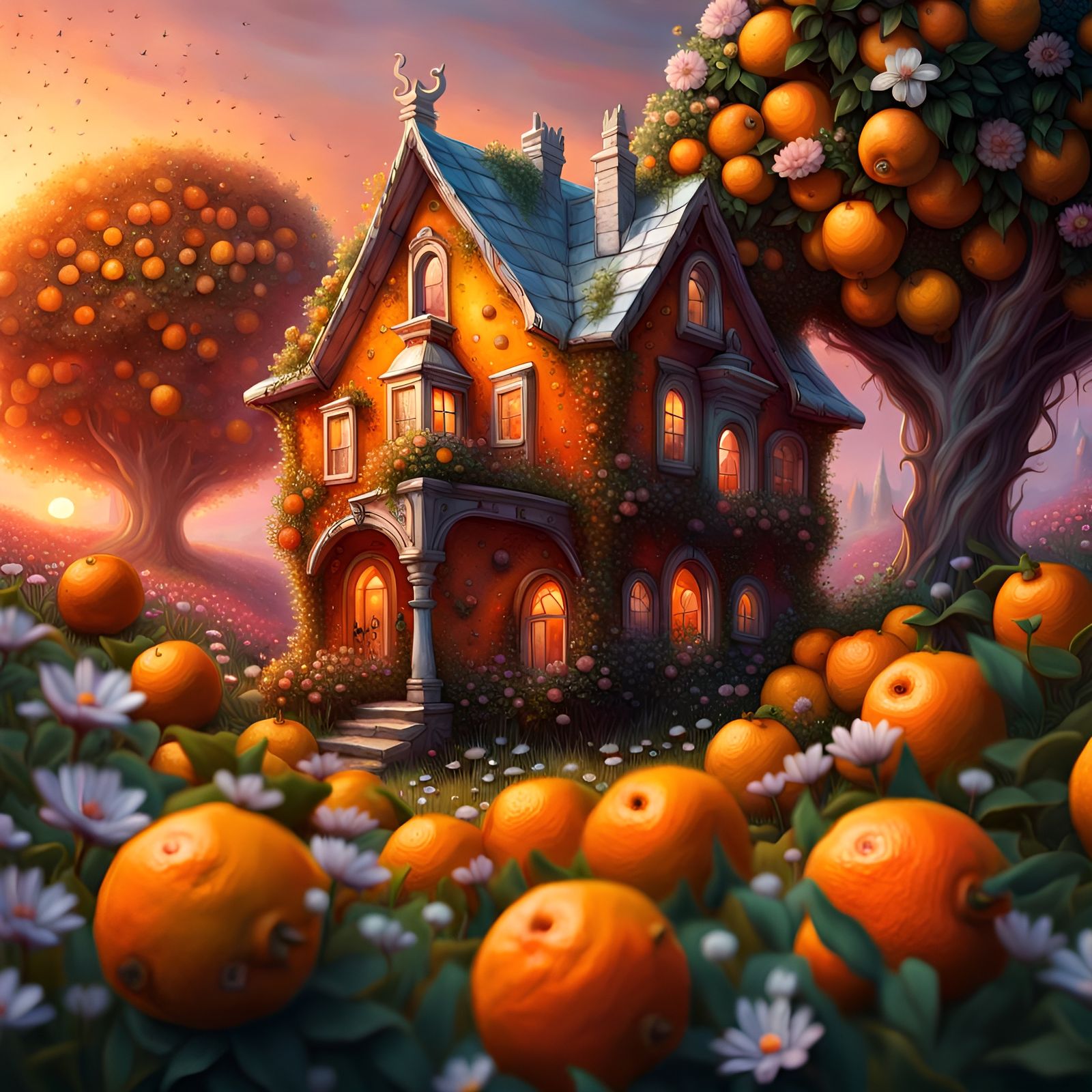 Orange Wonderland - AI Generated Artwork - NightCafe Creator