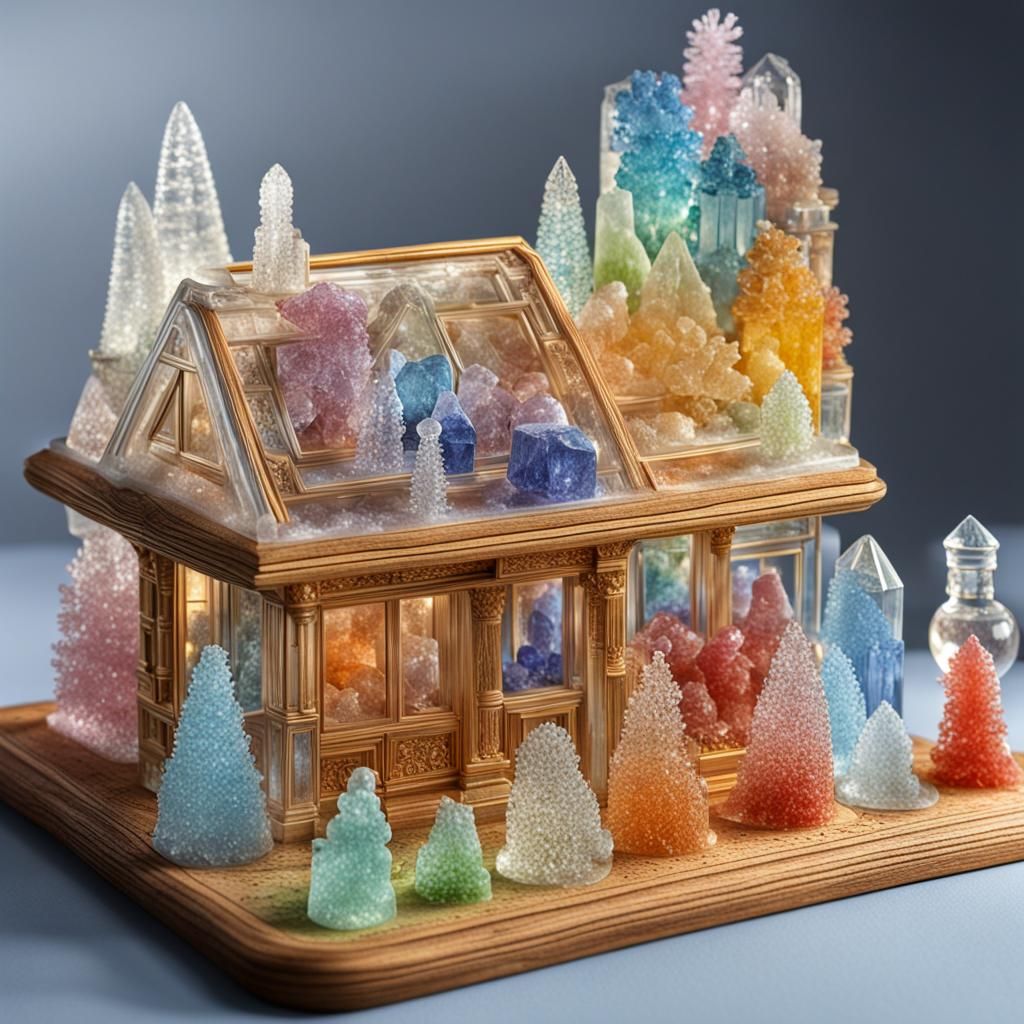 Growing crystal people at home in special scientific set for children ...