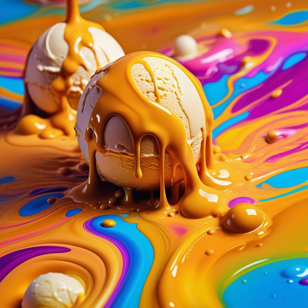 melting ice cream - Surreal Melting Ice Cream Forms Abstract...