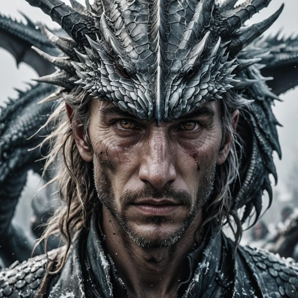 dragon breathing ice dragon with humans on back living - AI Generated ...