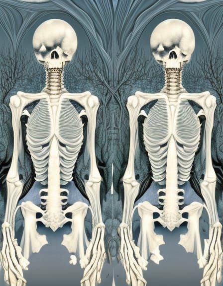 human skeleton, cemetery, spooky, cosmic, intricate, Hyperdetailed ...