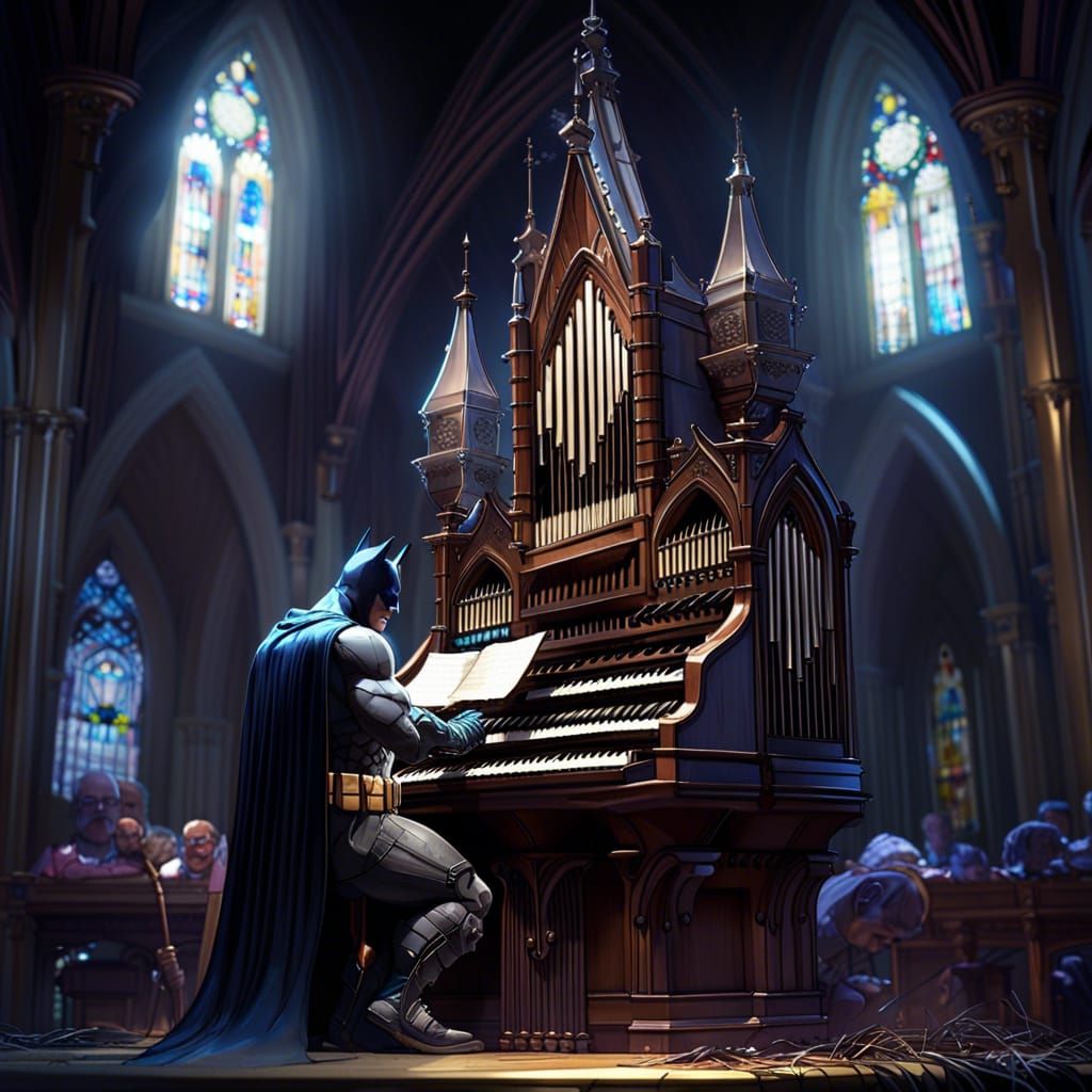 Batman plays Bach - AI Generated Artwork - NightCafe Creator
