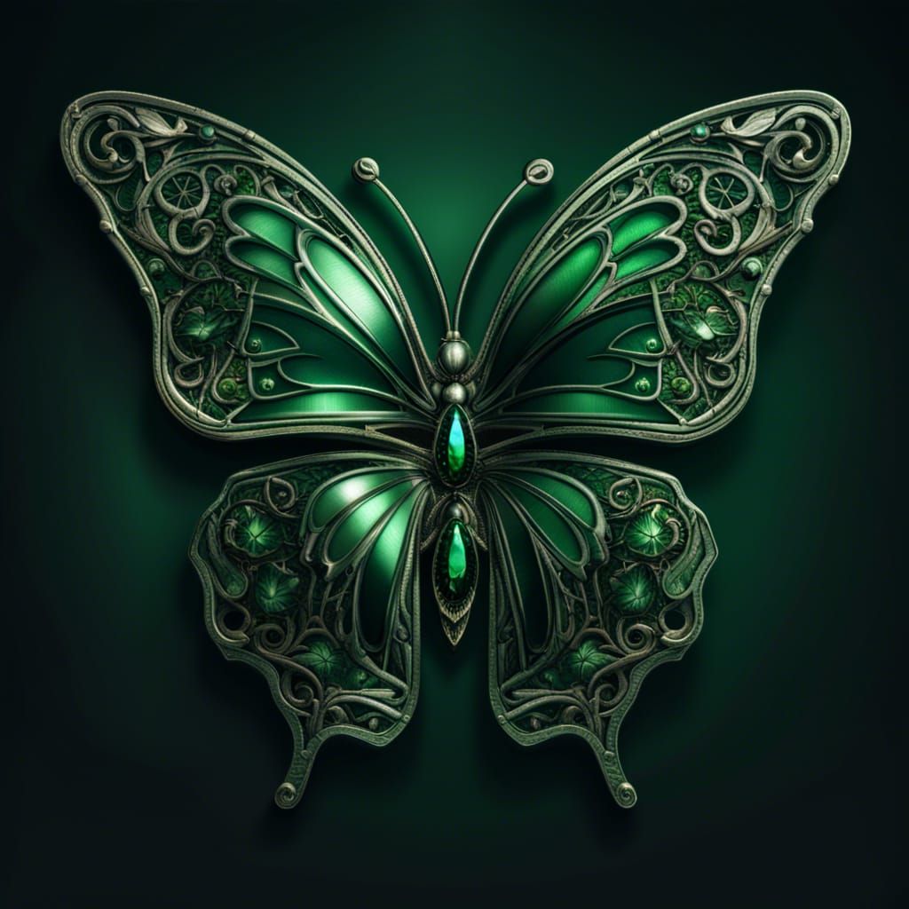 Emerald Butterfly - AI Generated Artwork - NightCafe Creator