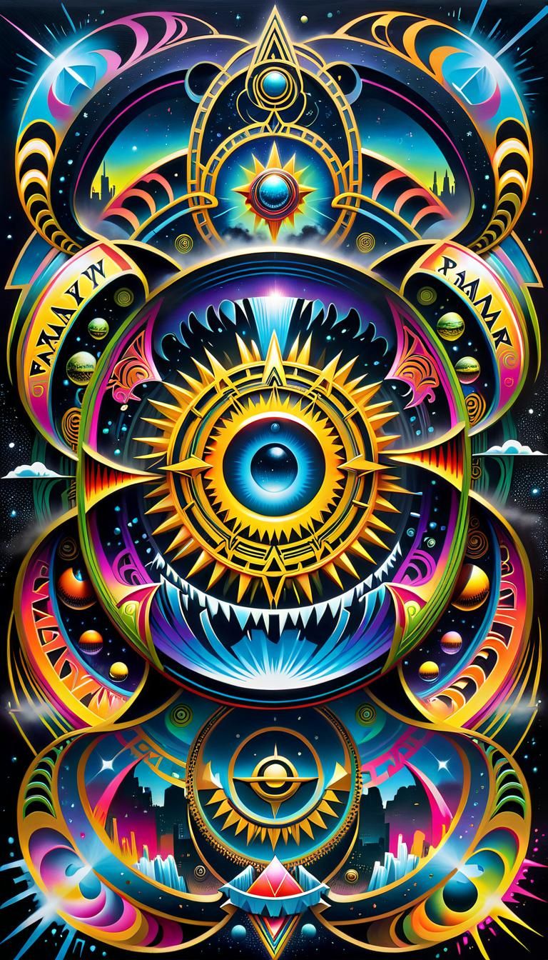 Geometric cosmic psy-art, 10apr24 - AI Generated Artwork - NightCafe ...