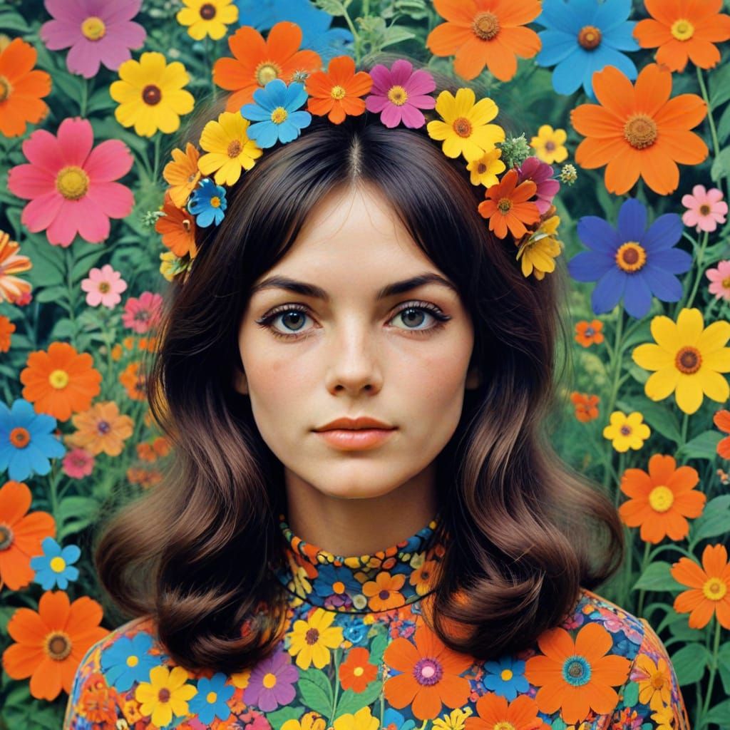 Groovy Psychedelic Woman of the 1960s - AI Art