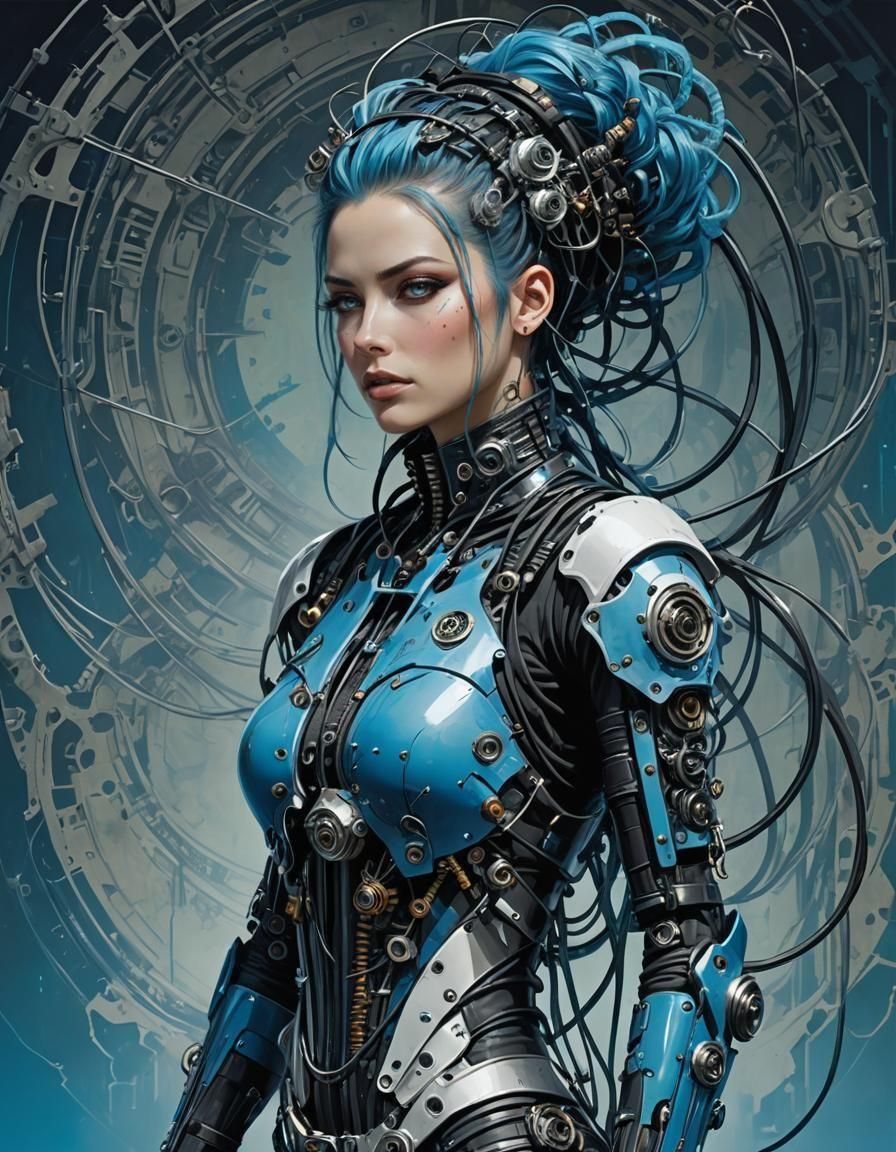 cybernetic punk rock female - AI Generated Artwork - NightCafe Creator